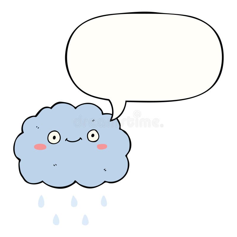 A Creative Cute Cartoon Cloud and Speech Bubble Stock Vector ...