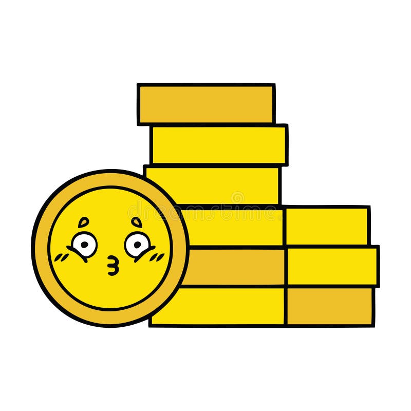 A Creative Cute Cartoon Coins Stock Vector - Illustration of cute, clip ...