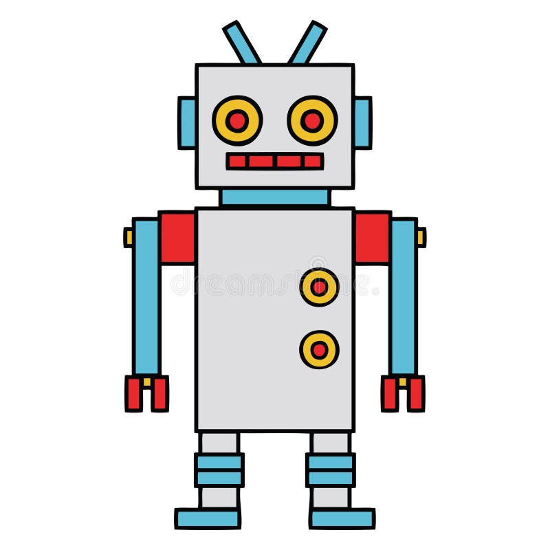 A Creative Cute Cartoon Dancing Robot Stock Vector - Illustration of ...