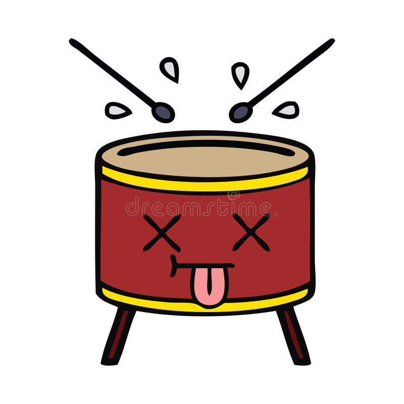 A Creative Cute Cartoon Drum Stock Vector - Illustration of vector ...