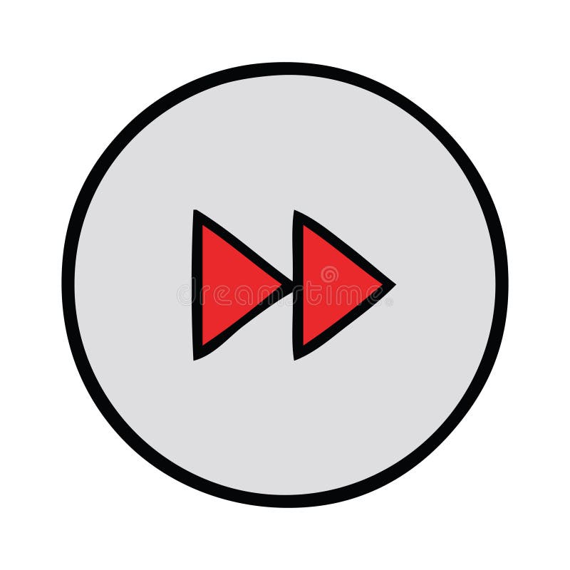 A Creative Cute Cartoon Fast Forward Button Stock Vector - Illustration ...
