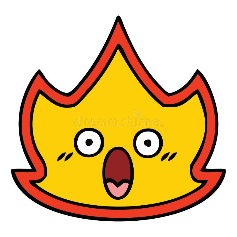A Creative Cute Cartoon Fire Stock Vector - Illustration of outdoors ...