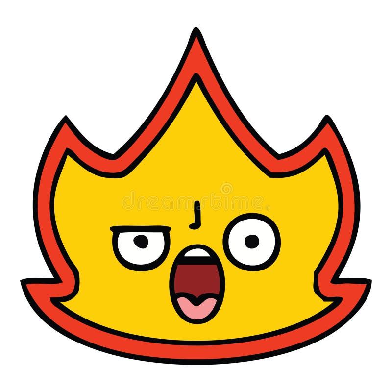 A Creative Cute Cartoon Fire Stock Vector - Illustration of vector ...