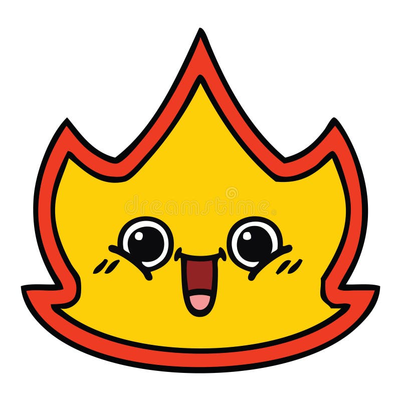 A Creative Cute Cartoon Fire Stock Vector - Illustration of clip ...