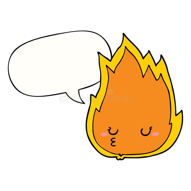 A Creative Cute Cartoon Fire and Speech Bubble Stock Vector ...