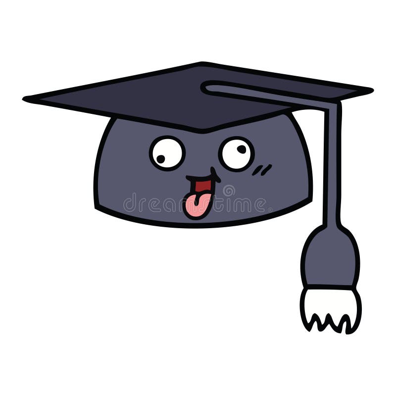 A Creative Cute Cartoon Graduation Hat Stock Vector - Illustration of ...