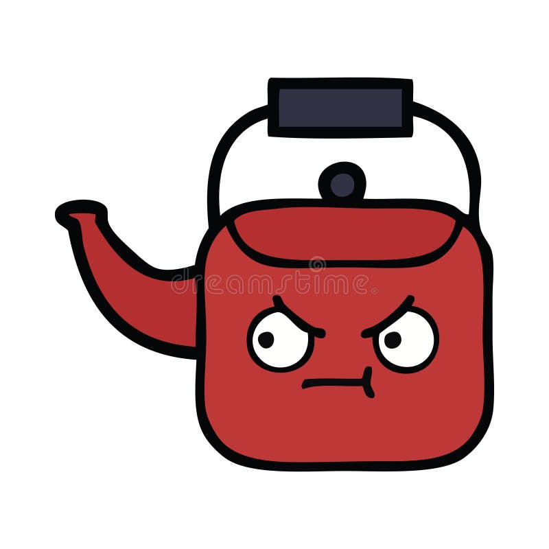 A Creative Cute Cartoon Kettle Stock Vector - Illustration of drawing ...