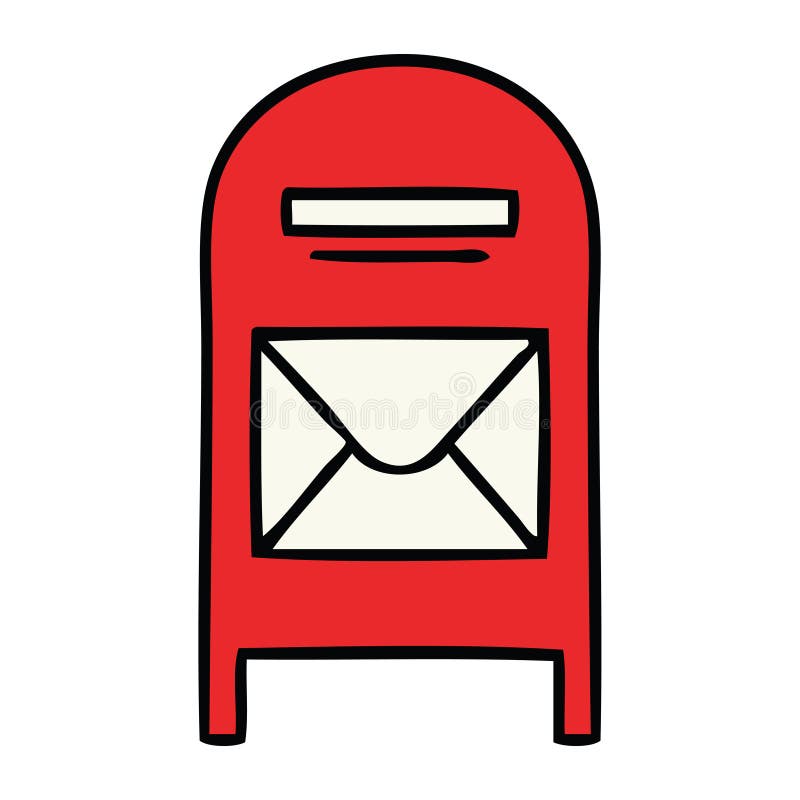 Mail Box Post Cute Illustration Retro Freehand Free Hand Drawing ...