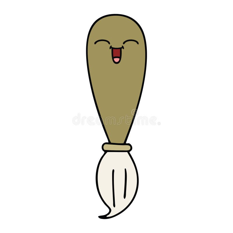 A Creative Cute Cartoon Paint Brush Stock Vector - Illustration of ...