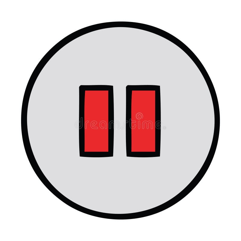 A Creative Cute Cartoon Pause Button Stock Vector - Illustration of ...