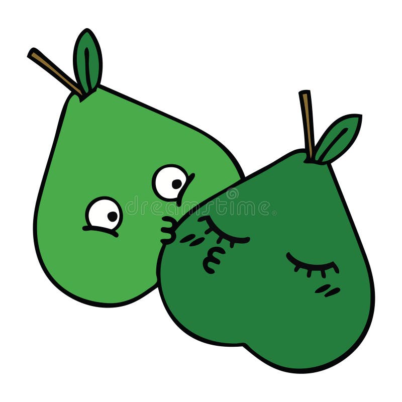 A Creative Cute Cartoon Pears Stock Vector - Illustration of retro ...