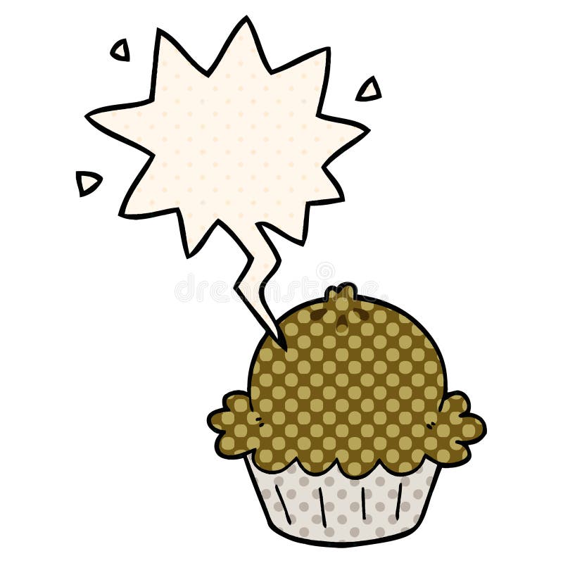 A Creative Cute Cartoon Pie and Speech Bubble in Comic Book Style Stock ...
