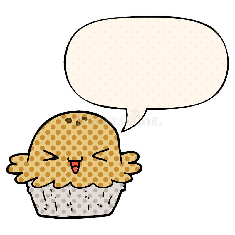 A Creative Cute Cartoon Pie and Speech Bubble in Comic Book Style Stock ...