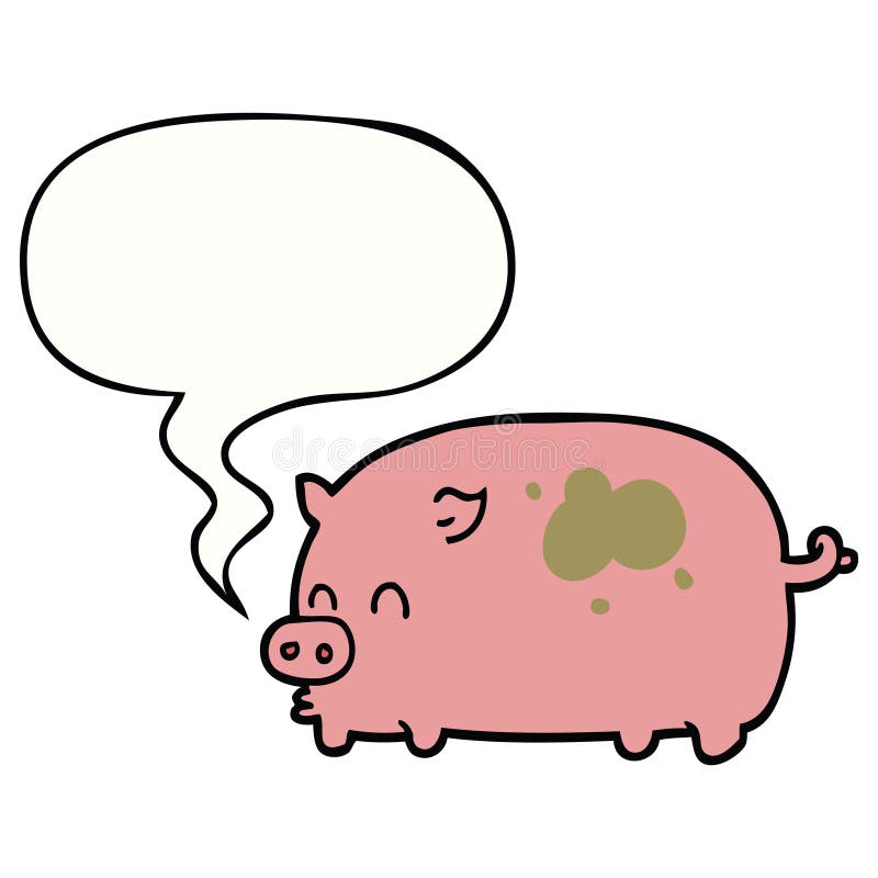 A Creative Cute Cartoon Pig and Speech Bubble Stock Vector ...