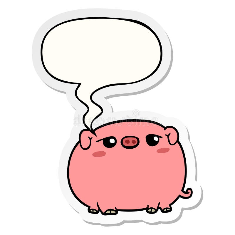 Pig Animals Farm Cute Cartoon Speech Bubble Balloon Talking Speaking ...