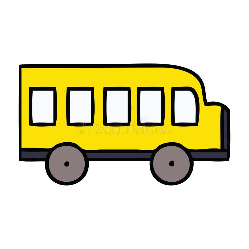 A Creative Cute Cartoon School Bus Stock Vector - Illustration of hand ...
