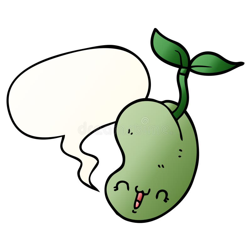 A Creative Cute Cartoon Seed Sprouting and Speech Bubble in Smooth ...