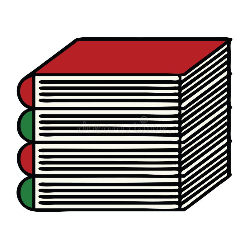 A Creative Cute Cartoon Stack of Books Stock Vector - Illustration of ...