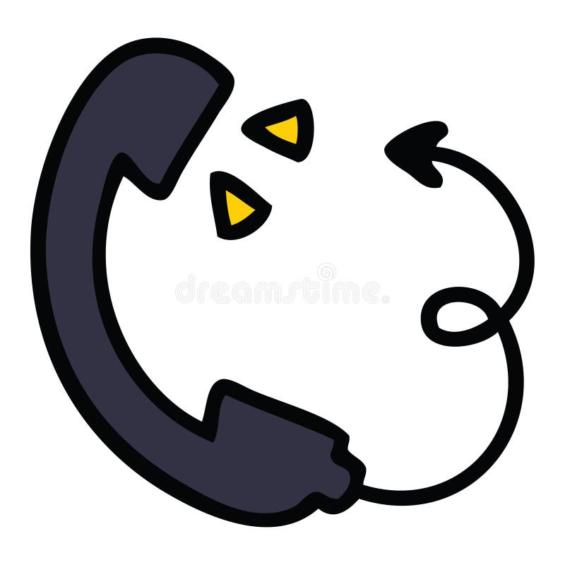 A Creative Cute Cartoon Telephone Receiver Stock Vector - Illustration ...