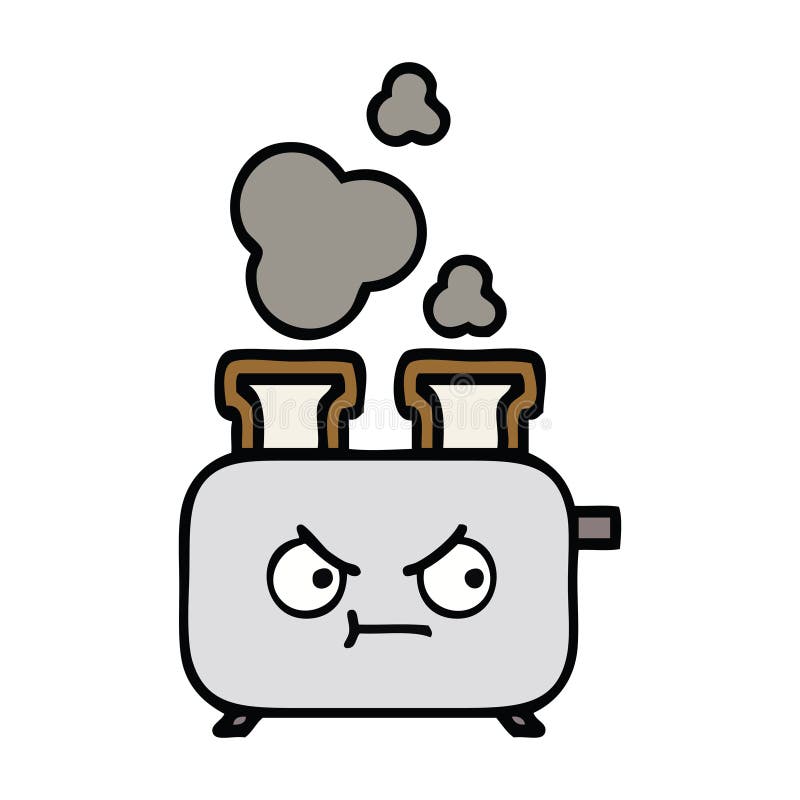 A Creative Cute Cartoon of a Toaster Stock Vector - Illustration of ...