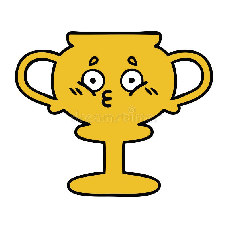 A Creative Cute Cartoon Trophy Stock Vector - Illustration of quirky ...