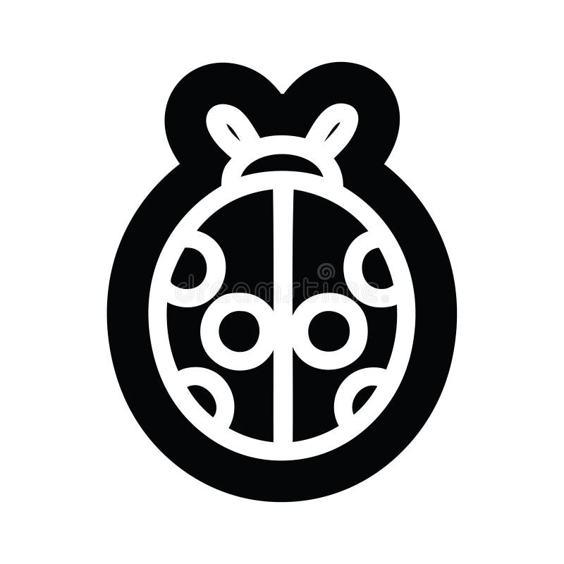 A Creative Cute Ladybug Icon Stock Vector - Illustration of beetle ...