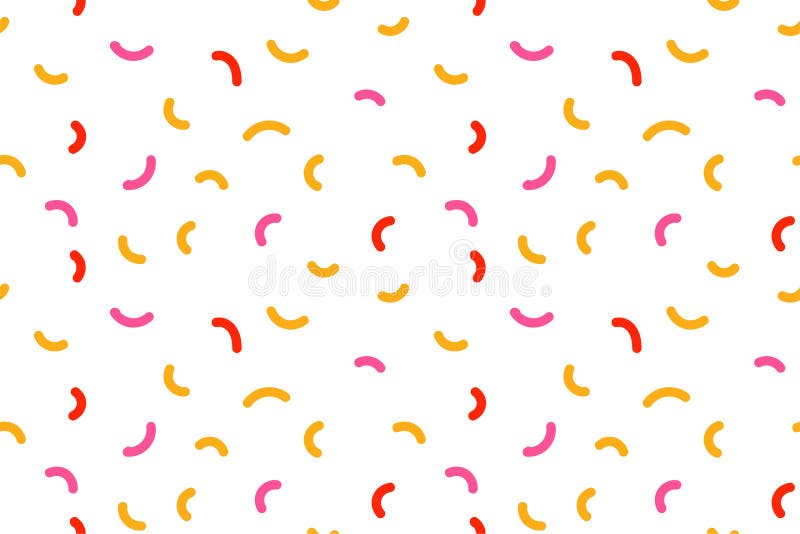 Creative Cute Squiggle Print with Colored Abstract Squiggles. Seamless ...