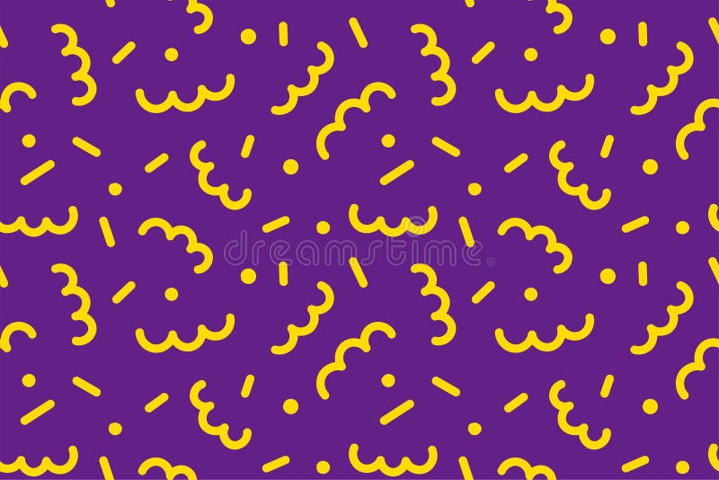 Creative Cute Squiggle Print with Colored Abstract Squiggles. Seamless ...