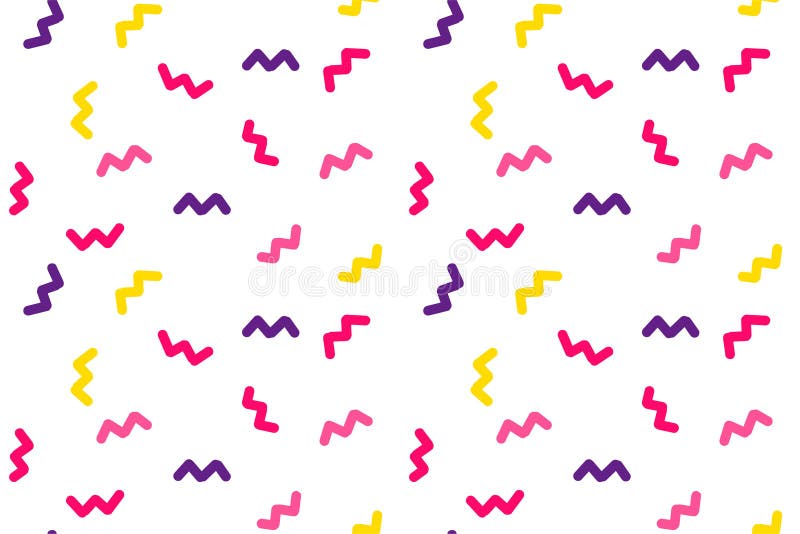 Creative Cute Squiggle Print with Colored Abstract Squiggles. Seamless ...