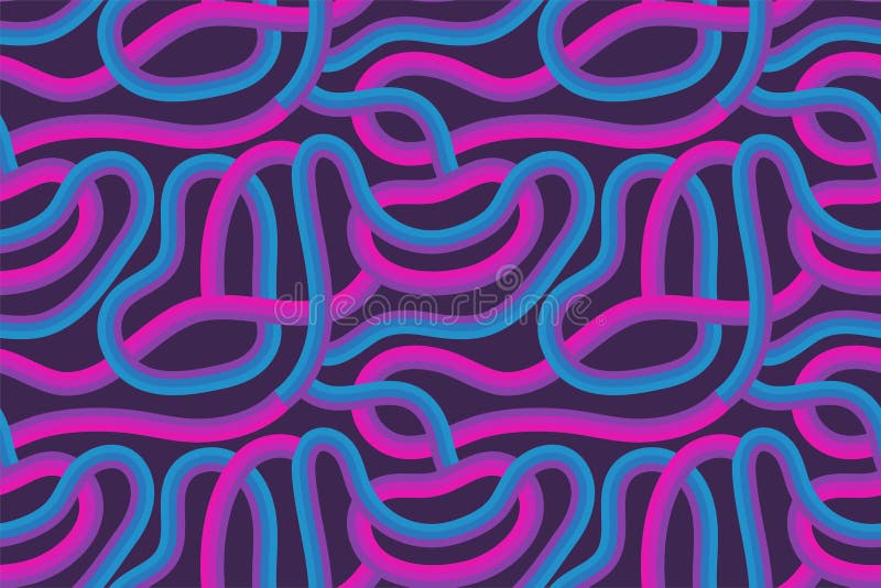 Creative Cute Squiggle Print with Colored Abstract Squiggles. Seamless ...