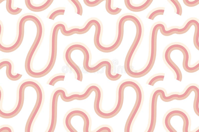 Creative Cute Squiggle Print with Colored Abstract Squiggles. Seamless ...