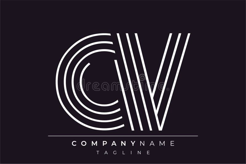 Creative CV Lines Letter Logo Design Stock Vector - Illustration of ...