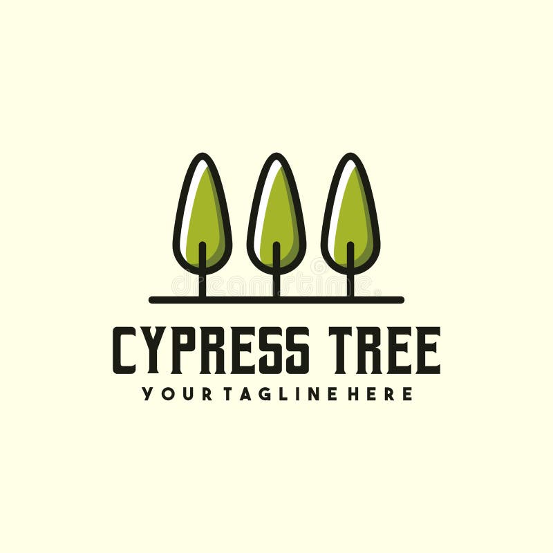 Creative Cypress Tree Logo Design Stock Illustration - Illustration of ...