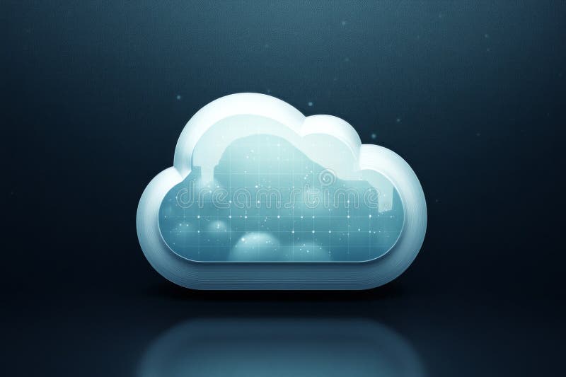 Creative 3d Cloud Computing Icon with Glowing Effect Stock Photo - Image of futuristic, server ...