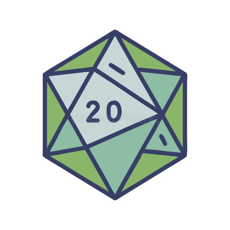 Creative D20 Dice Icon for Strategy Stock Vector - Illustration of ...