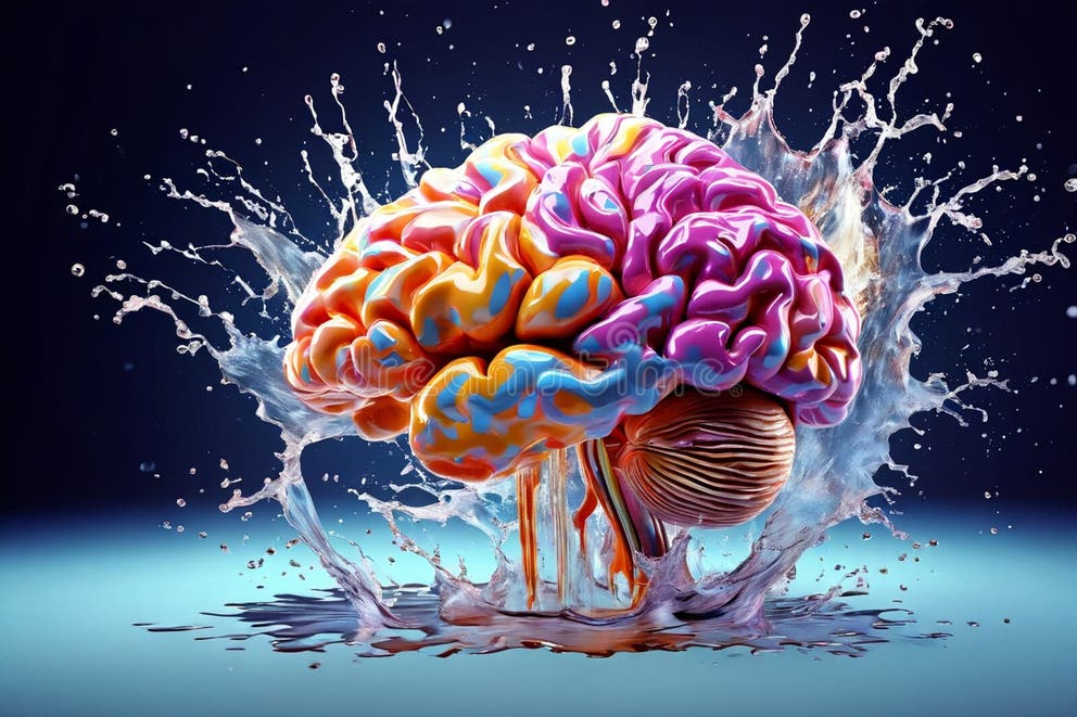 Creative 3D Illustration of the Human Brain for Thinking Concept Stock ...