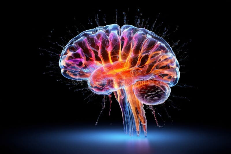 Creative 3D Illustration of the Human Brain for Thinking Concept Stock ...