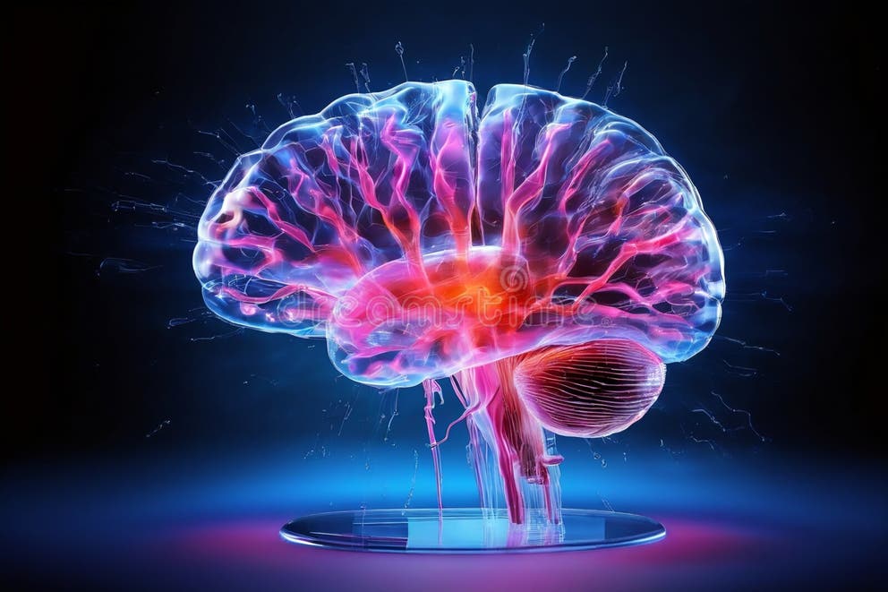 Creative 3D Illustration of the Human Brain for Thinking Concept Stock ...