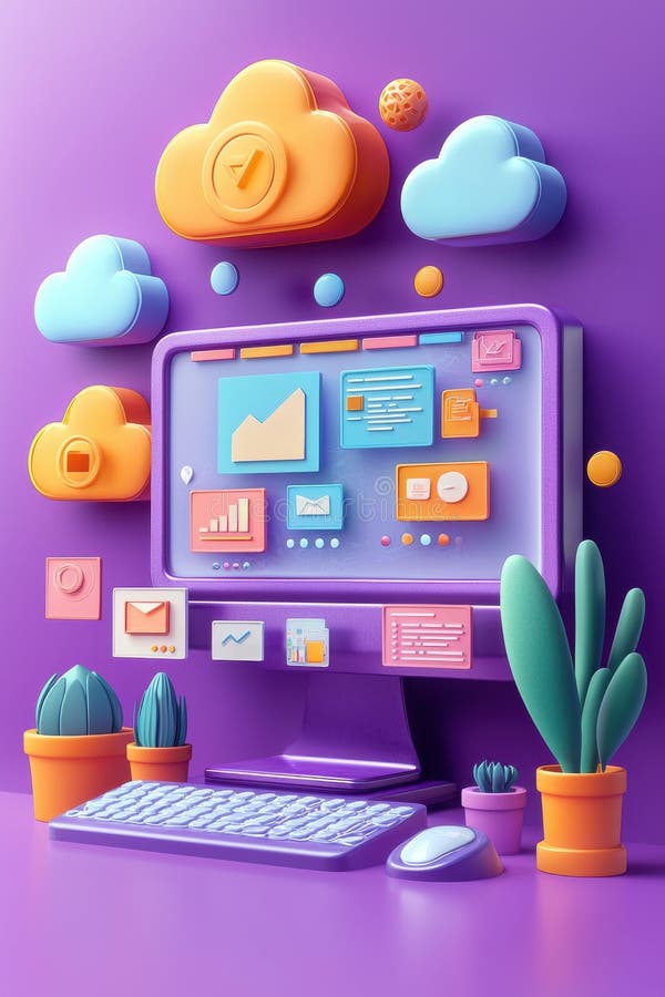 Creative 3D Illustration of Web Design and Digital Development Concepts ...