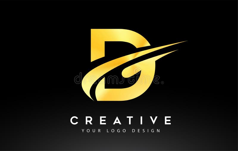 Creative D Letter Logo Design with Swoosh Icon Vector Stock Vector ...