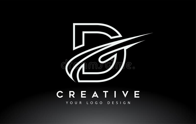 Creative D Letter Logo Design with Swoosh Icon Vector Stock Vector ...