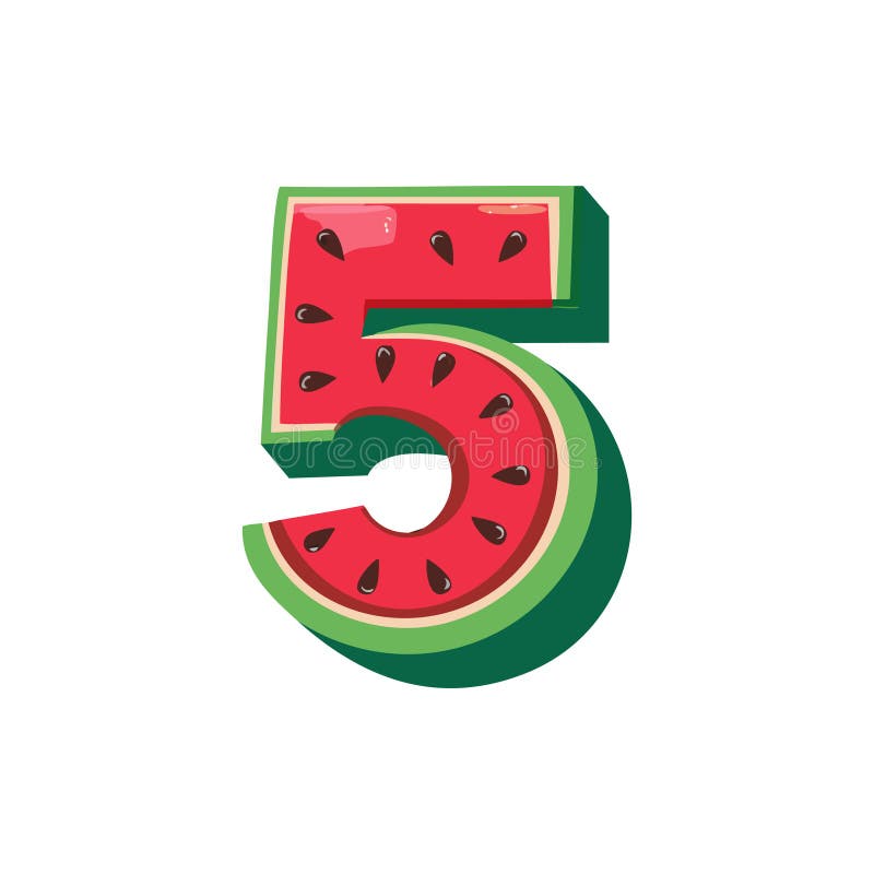 Creative 3D Numbers from 0 To 9 Designed in a Watermelon Style for ...