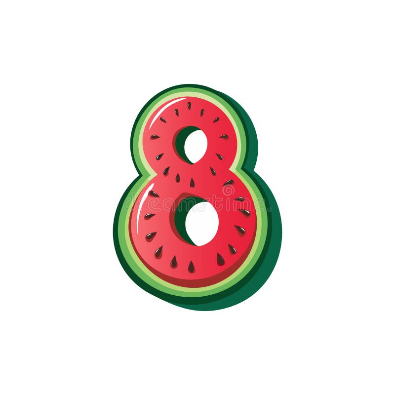Creative 3D Numbers from 0 To 9 Designed in a Watermelon Style for ...