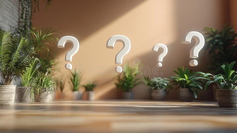 Creative 3D Question Marks Floating in Mid-Air Stock Illustration ...