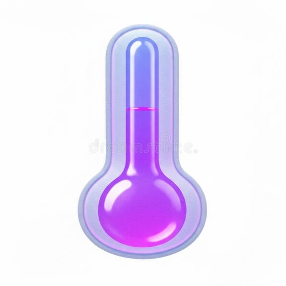 Creative 3d Rendering of a Purple Thermometer Icon for Temperature ...