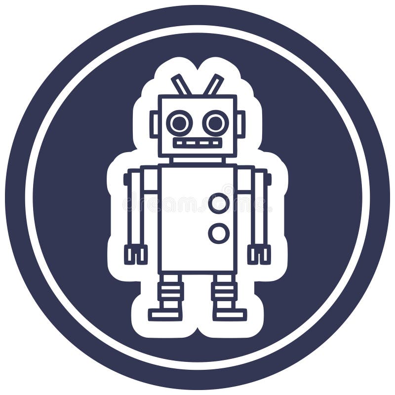 A Creative Dancing Robot Circular Icon Stock Vector - Illustration of ...
