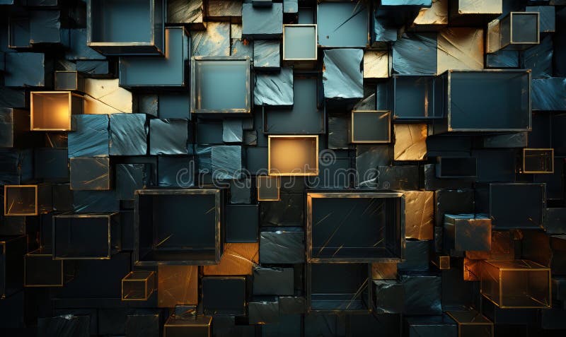 Creative Dark Background Made of Rectangular Shapes. Stock Image ...