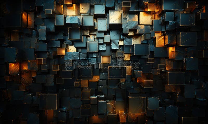 Creative Dark Background Made of Rectangular Shapes. Stock Image ...