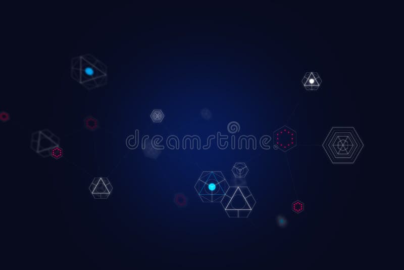 Creative Dark Digital Wallpaper with Icons. Landing Page Concept Stock ...