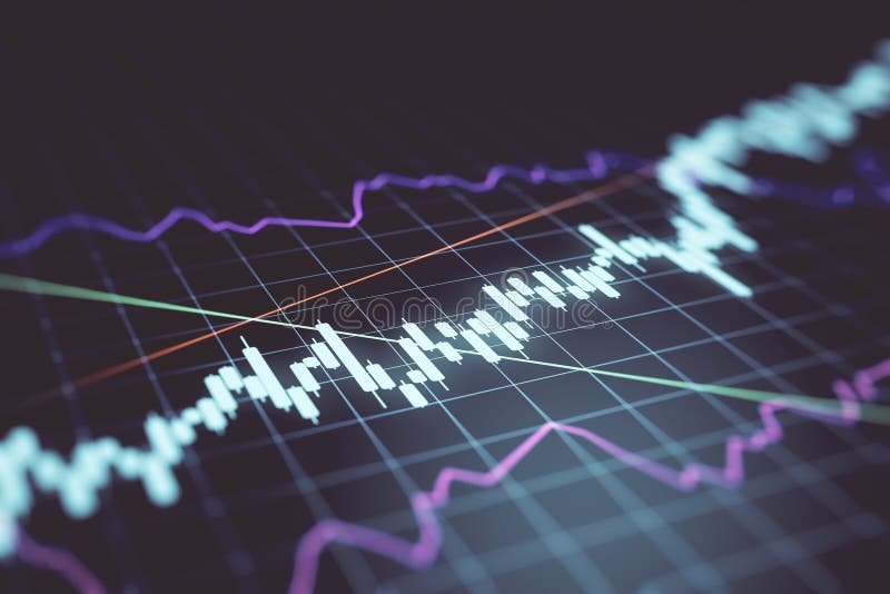 Creative Dark Forex Chart Backdrop with Candlestick Graph Stock ...